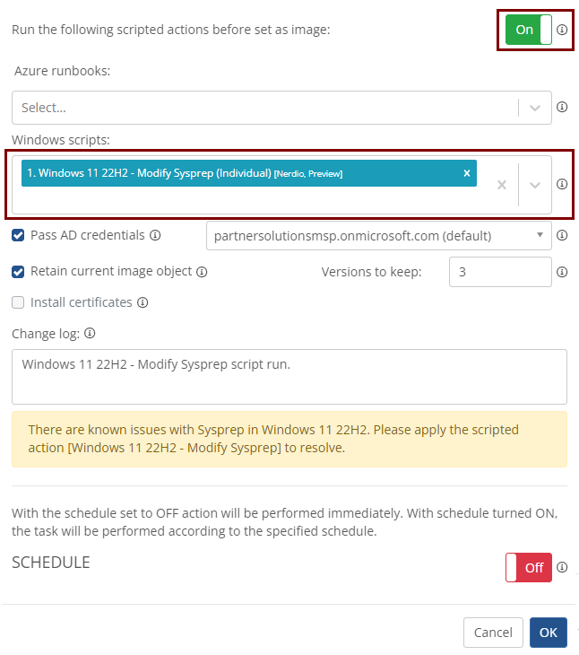 When Should I Run the Windows 11 (22H2) – Modify Sysprep Script? – Nerdio Help Center