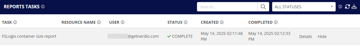 View FSLogix profile container size reports – Nerdio Help Center