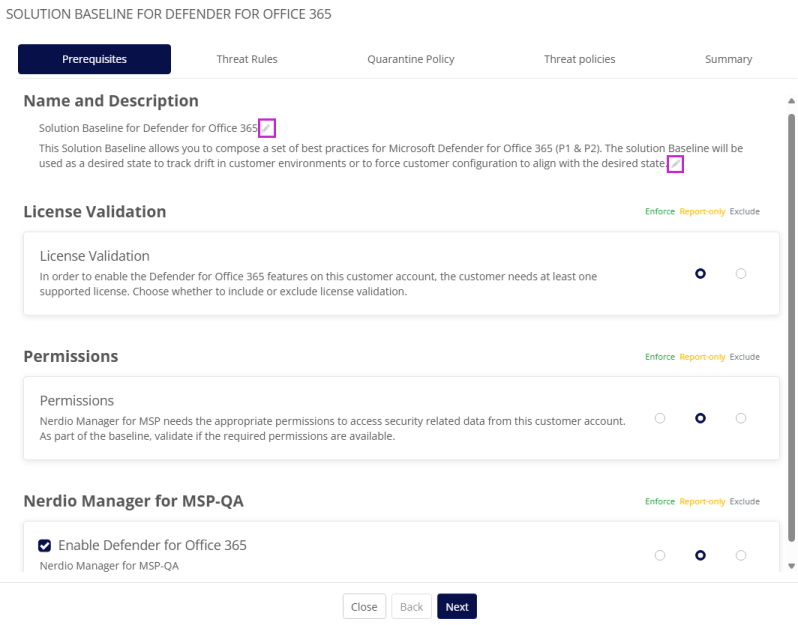 Configure and assign solution baselines for Defender for Office 365 – Nerdio Help Center